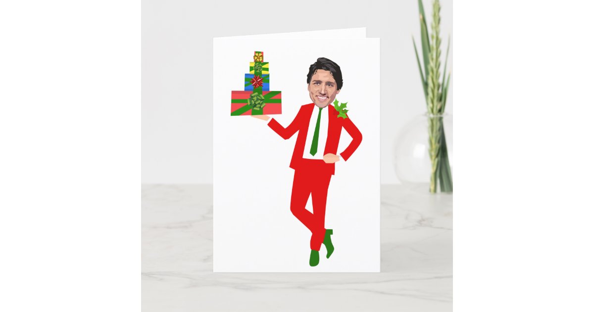 christmas justin trudeau holiday card | Zazzle