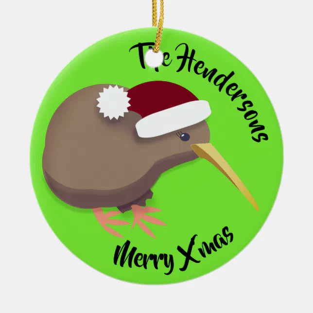 Christmas Kiwi Bird Ceramic Ornament | Zazzle