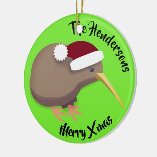 Christmas Kiwi Bird Ceramic Ornament | Zazzle