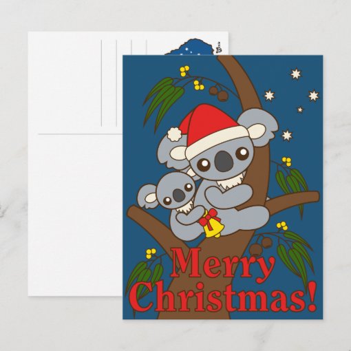 Christmas Koalas Holiday Postcard | Zazzle