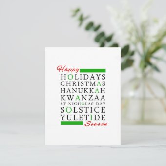 Christmas Kwanzaa Hanukkah Solstice Yuletide Holiday Card | Zazzle