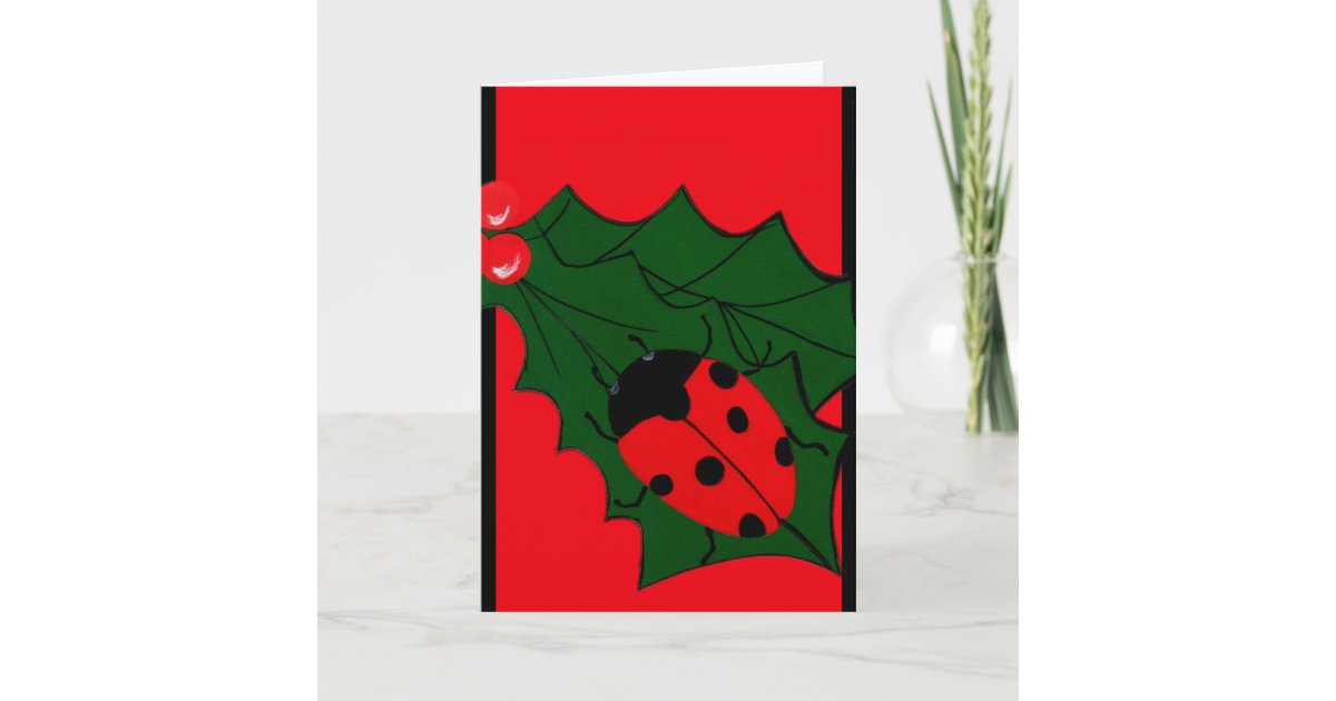 Christmas Lady-bug Holiday Card | Zazzle