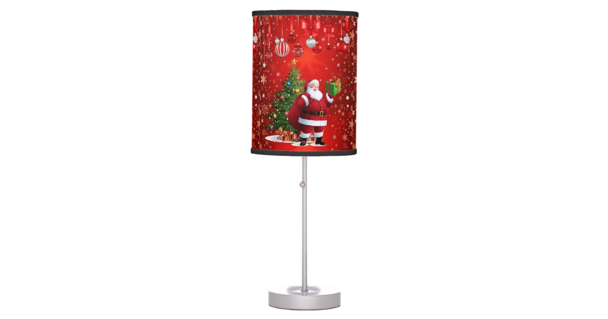 Christmas Lamp, Santa Table Lamp | Zazzle