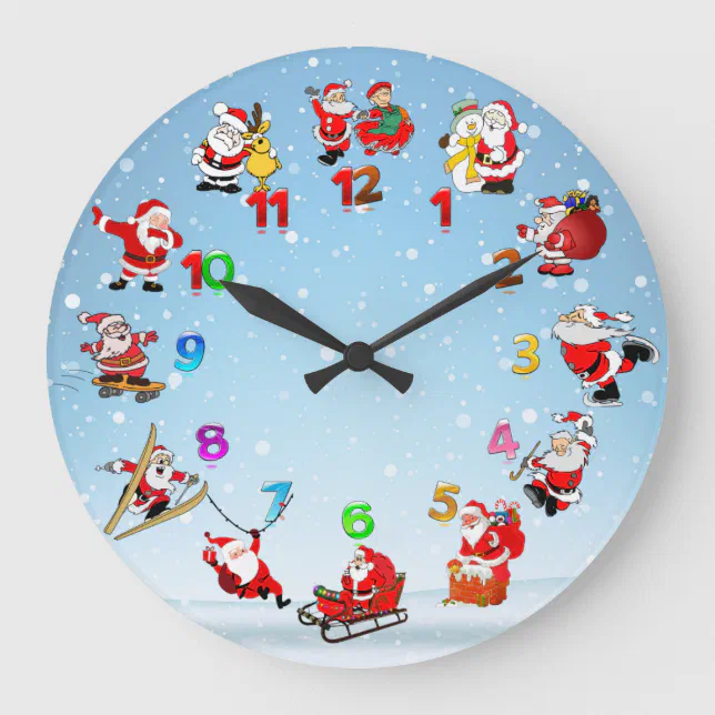 Christmas Large Clock | Zazzle