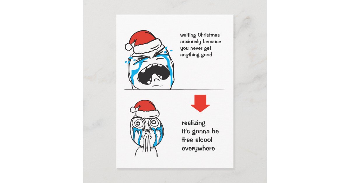 Christmas Le Me Memes Custom text EDITABLE Holiday Postcard | Zazzle