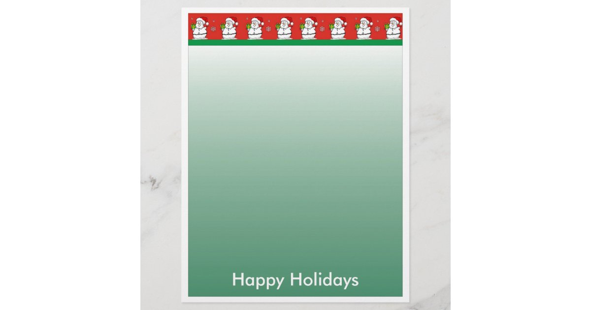 Christmas Letter Paper - Snowman Border | Zazzle