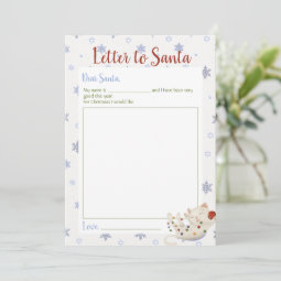Christmas Letter To Santa Holiday Winter Template | Zazzle