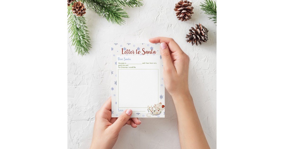 Christmas Letter To Santa Holiday Winter Template | Zazzle