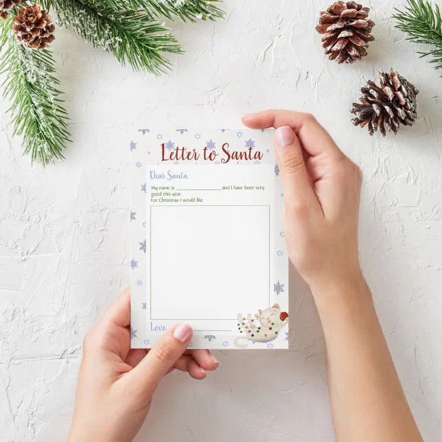 Christmas Letter To Santa Holiday Winter Template | Zazzle