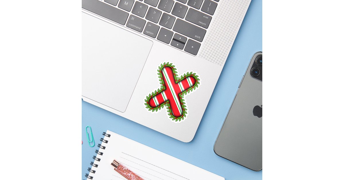 Christmas Letter X Sticker | Zazzle