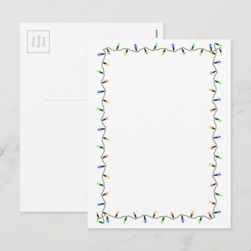 Christmas Light Border Holiday Postcard | Zazzle