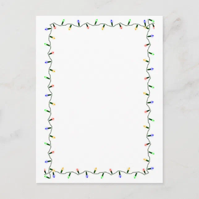 Christmas Light Border Holiday Postcard | Zazzle