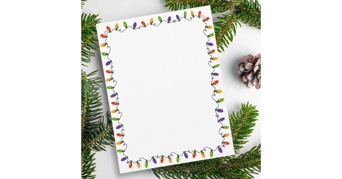 Christmas Light Border Holiday Postcard | Zazzle