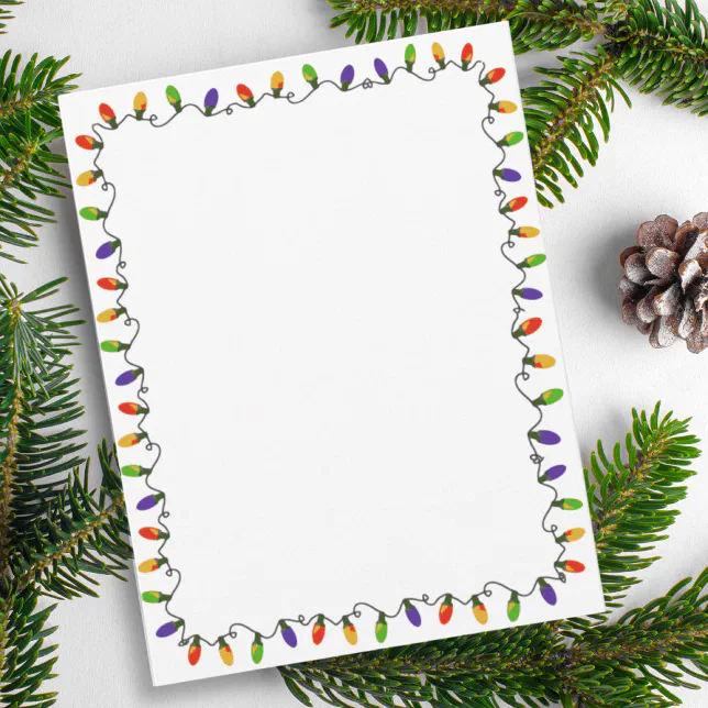 Christmas Light Border Holiday Postcard | Zazzle