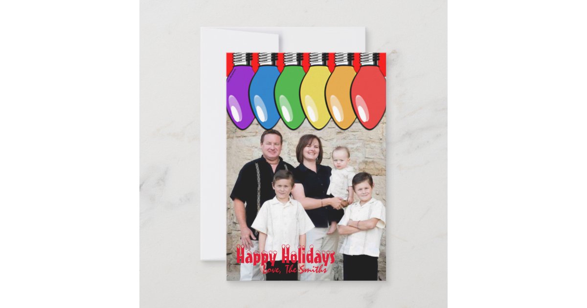 Christmas Light Bulb Photo Card | Zazzle
