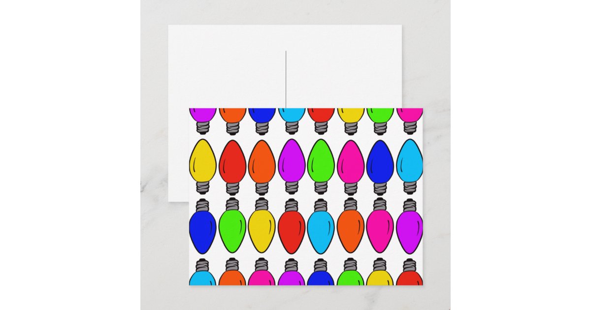 Christmas Lightbulbs Pattern Postcard | Zazzle