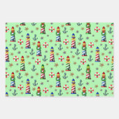 Christmas Lighthouses Nautical Wrapping Paper Sheets | Zazzle