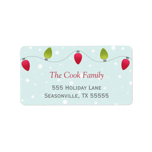 Christmas Lights Address Labels | Zazzle