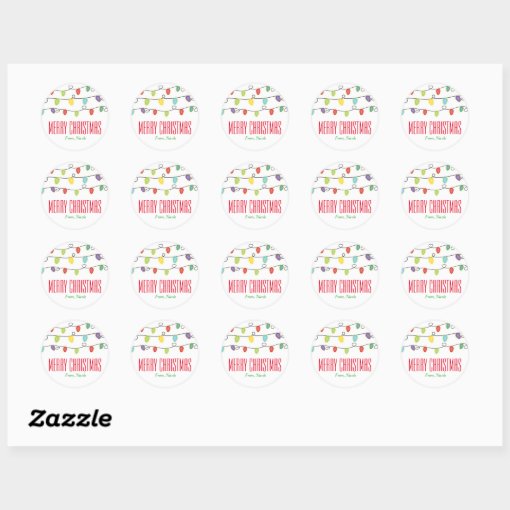 Christmas Lights Fun Holiday Party Favor Stickers | Zazzle