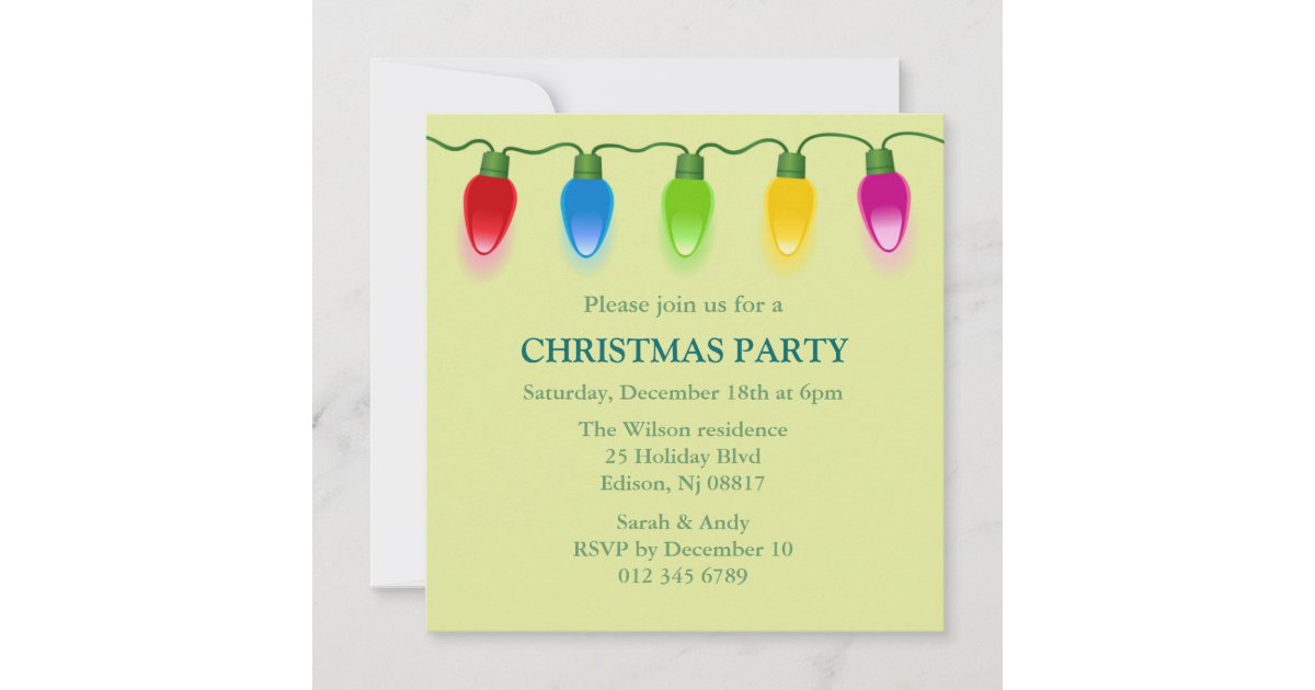 Christmas lights Holiday Invitation | Zazzle
