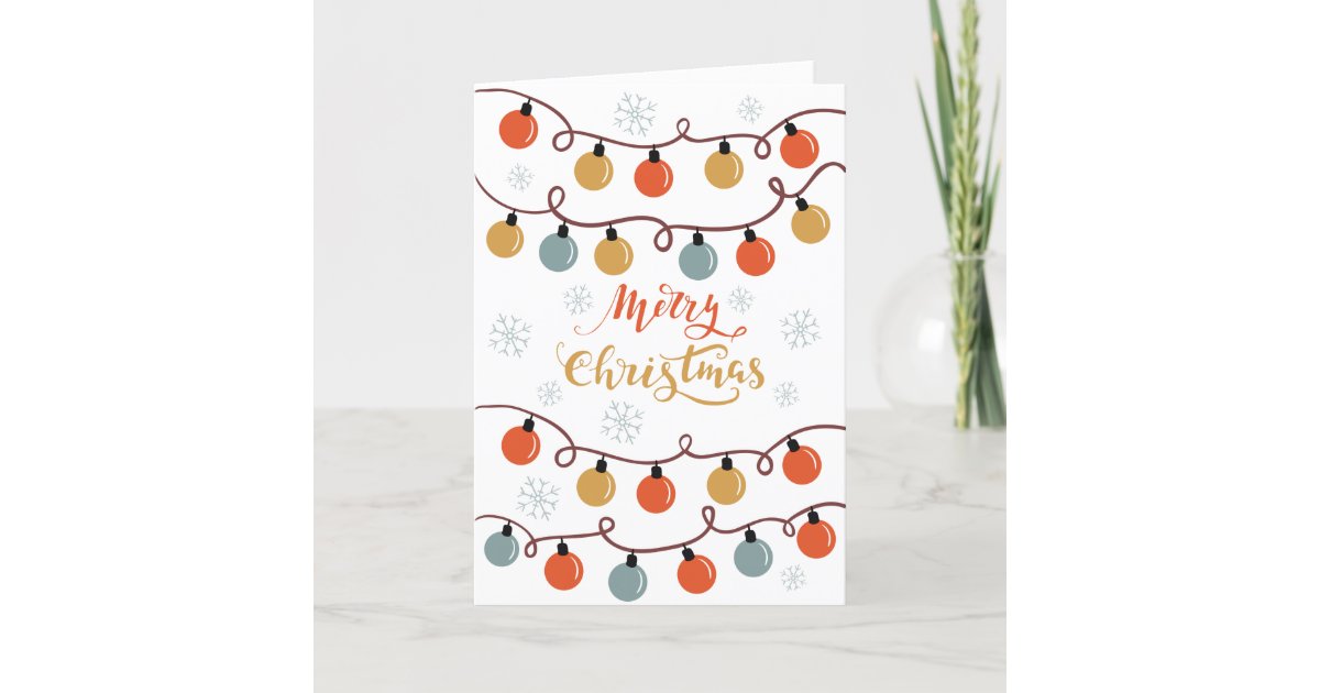 Christmas Lights Merry Christmas Holiday Card | Zazzle
