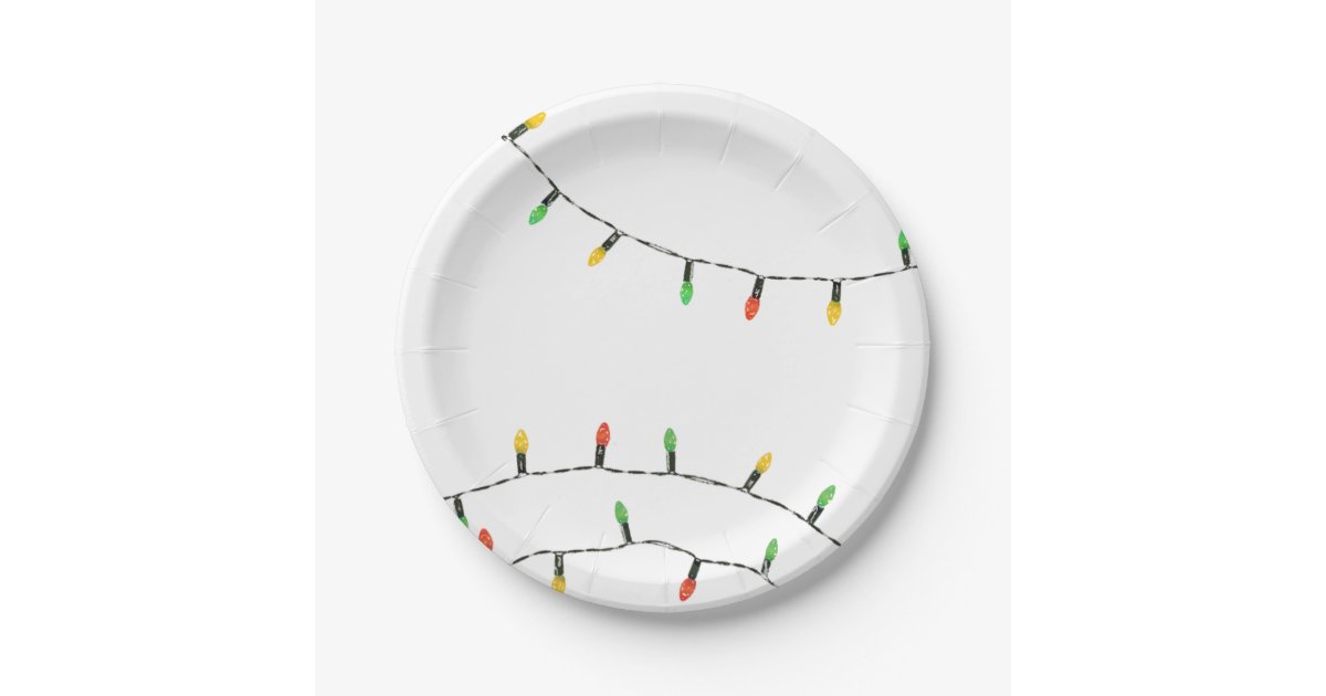 Christmas Lights Paper Plate | Zazzle