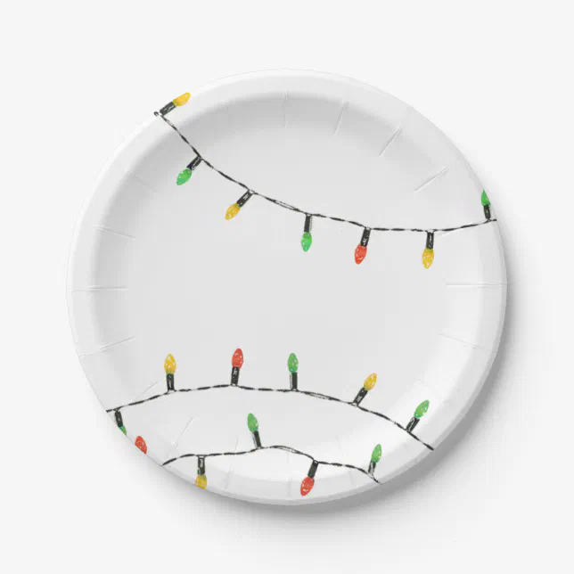 Christmas Lights Paper Plate | Zazzle
