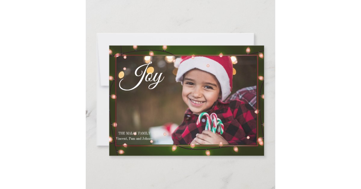 Christmas Lights Photo Frame Holiday Card | Zazzle