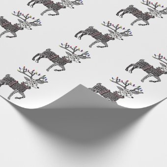 Christmas Lights Reindeer Wrapping Paper | Zazzle