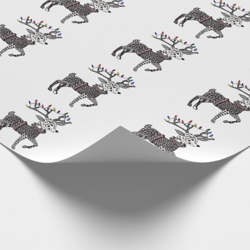 Christmas Lights Reindeer Wrapping Paper | Zazzle