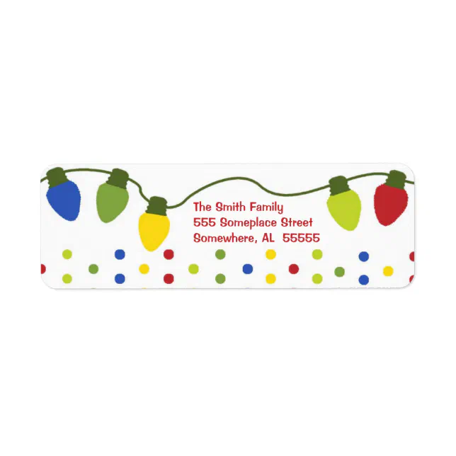 Christmas Lights Return Address Labels | Zazzle