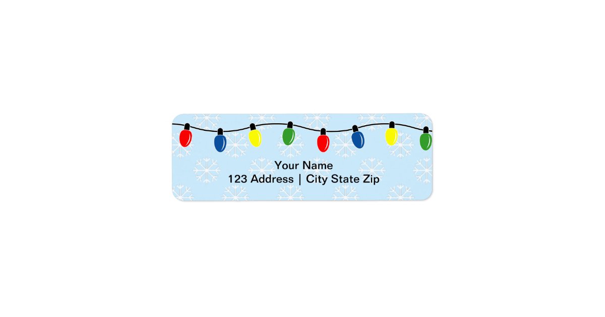 Christmas lights return address labels | Zazzle