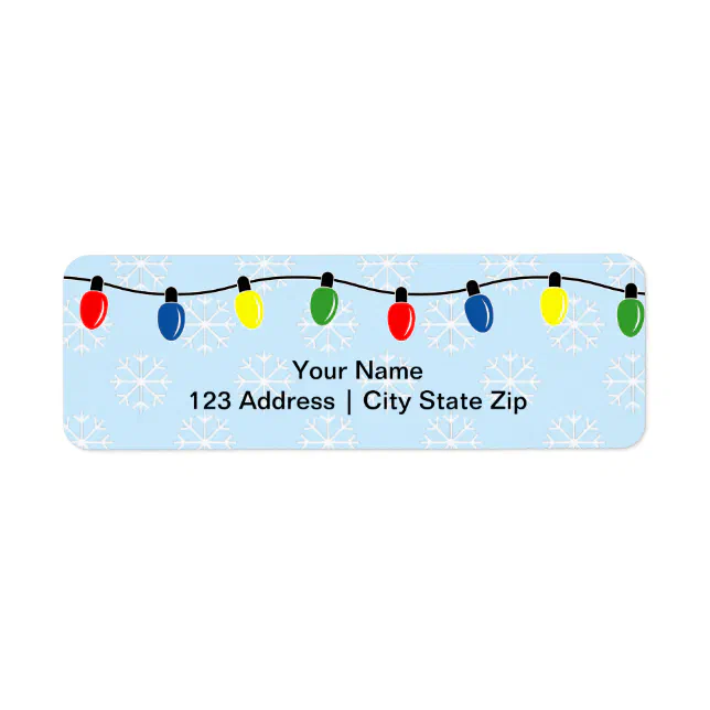 Christmas lights return address labels | Zazzle