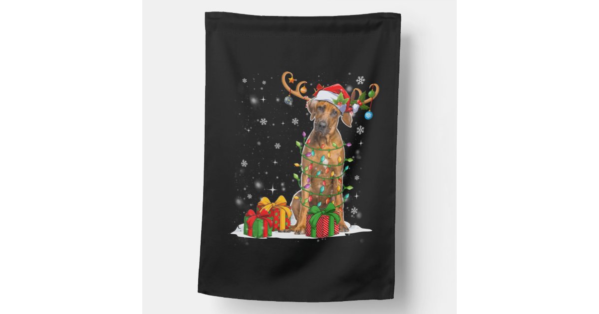 Christmas Lights Rhodesian Ridgeback Dog House Flag | Zazzle