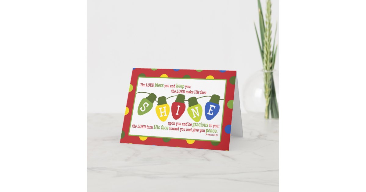 Christmas Lights Scripture Verse Christmas Card | Zazzle