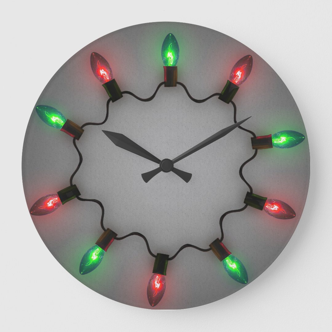 Christmas Lights Wall Clock | Zazzle