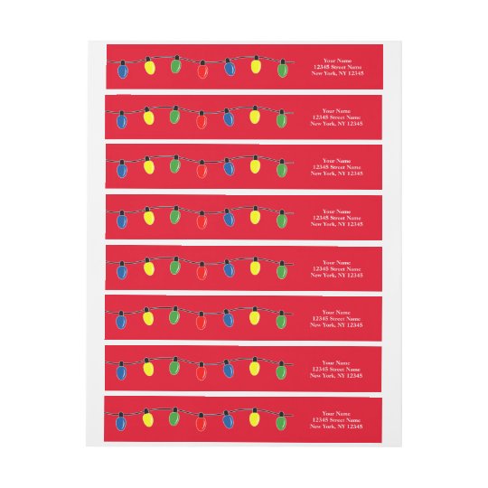 Christmas lights wraparound return address labels | Zazzle.com