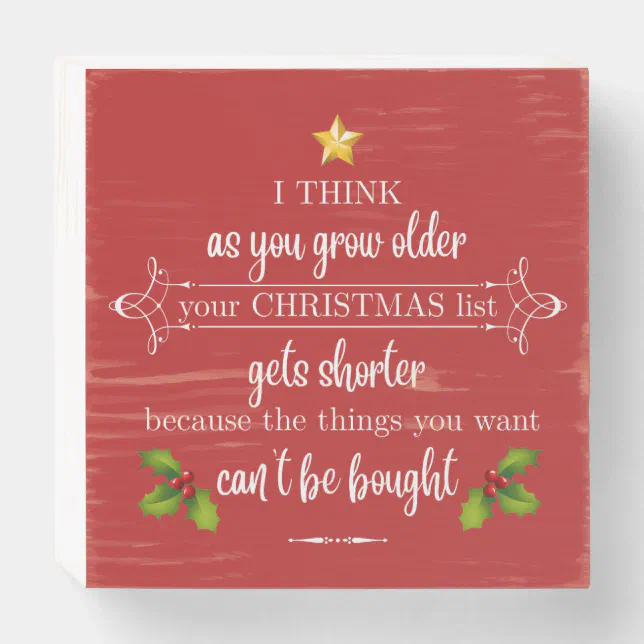 Christmas List Holiday Decor Wooden Box Sign | Zazzle
