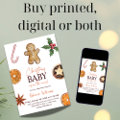 Christmas Little Gingerbread Winter Baby Shower Invitation | Zazzle