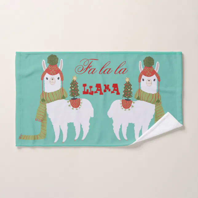 Christmas Llama Fa La La Hand Towel | Zazzle