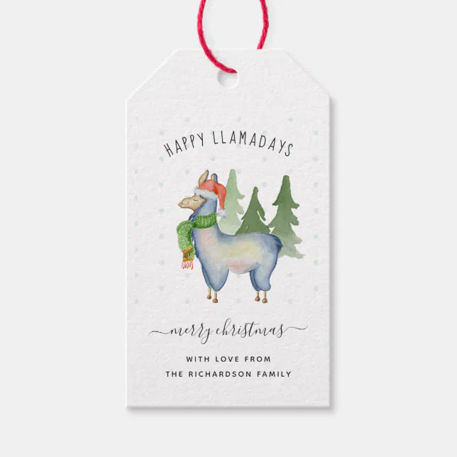 Christmas Llama Gift Tags | Zazzle