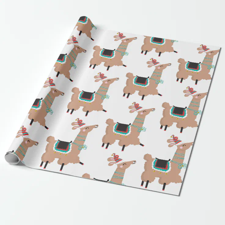 Christmas Llama wrapping paper | Zazzle
