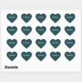Christmas Love Classic Deep Teal Heart Sticker | Zazzle