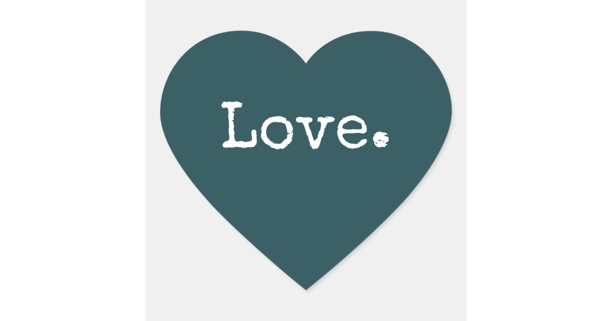 Christmas Love Classic Deep Teal Heart Sticker | Zazzle
