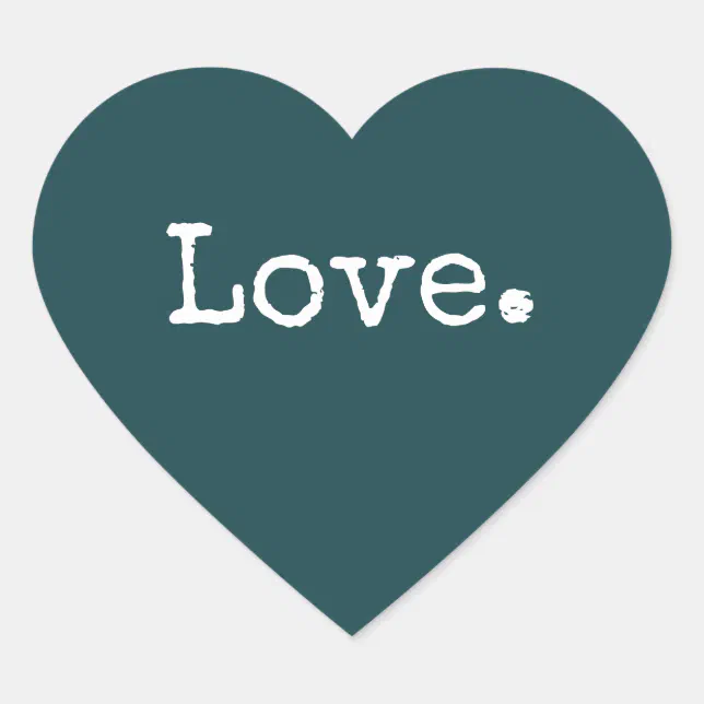 Christmas Love Classic Deep Teal Heart Sticker | Zazzle