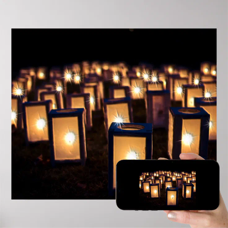 Christmas Luminaries at Night Poster | Zazzle