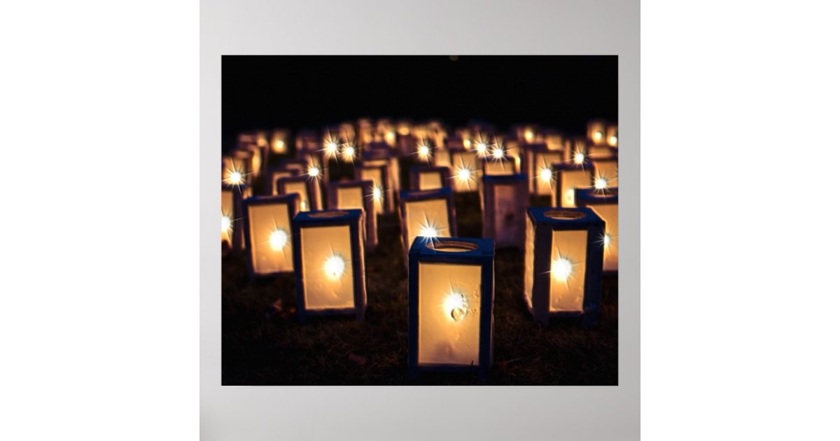 Christmas Luminaries at Night Poster | Zazzle