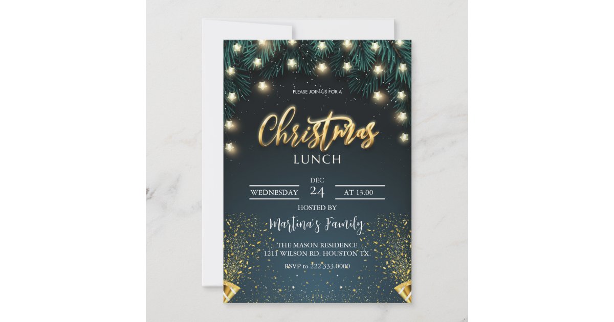 Christmas Lunch Invitations Holiday Party | Zazzle