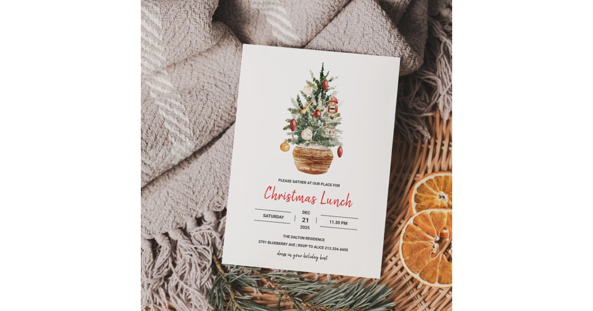 Christmas Lunch Party Invitation | Zazzle