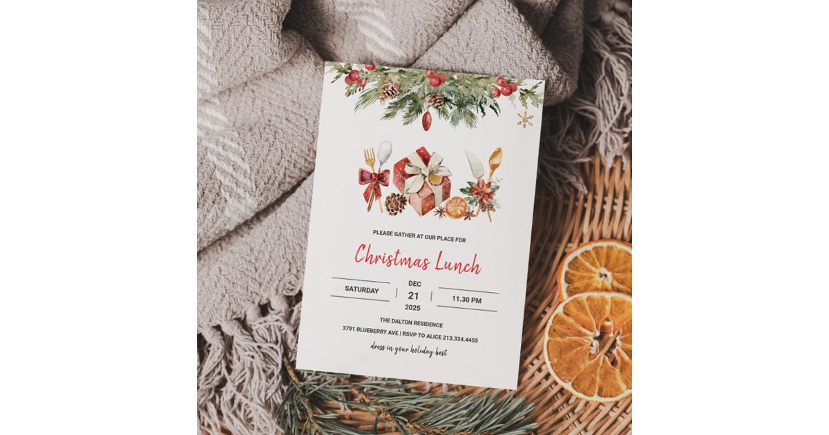 Christmas Lunch Party Invitation | Zazzle